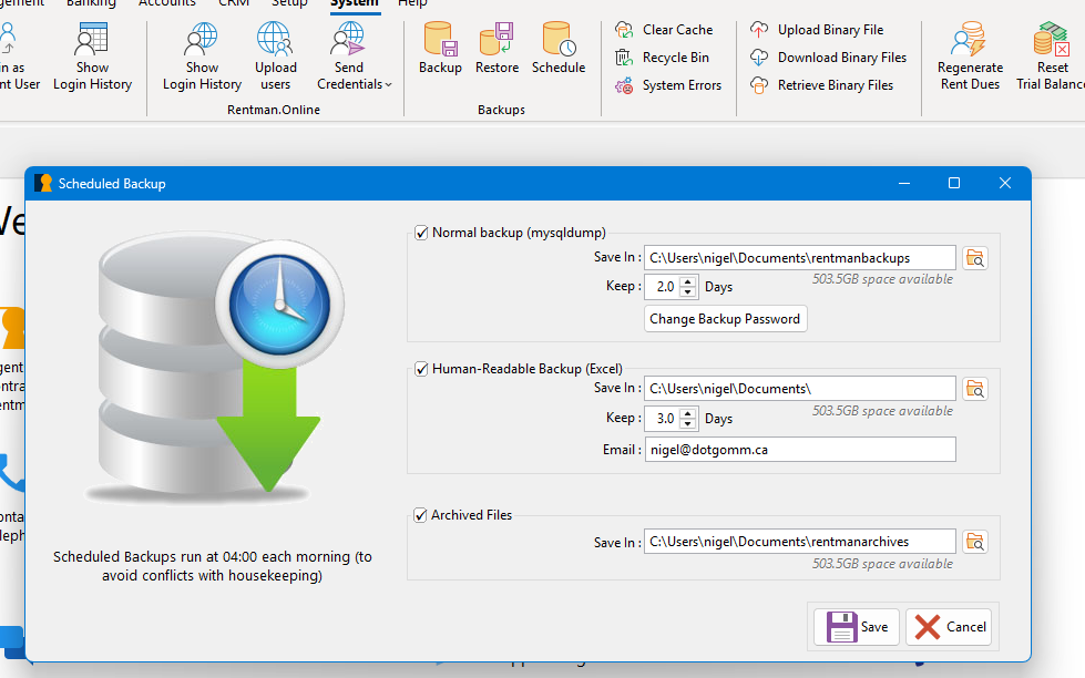 Automatic Backups – Nigel's Rentman blog